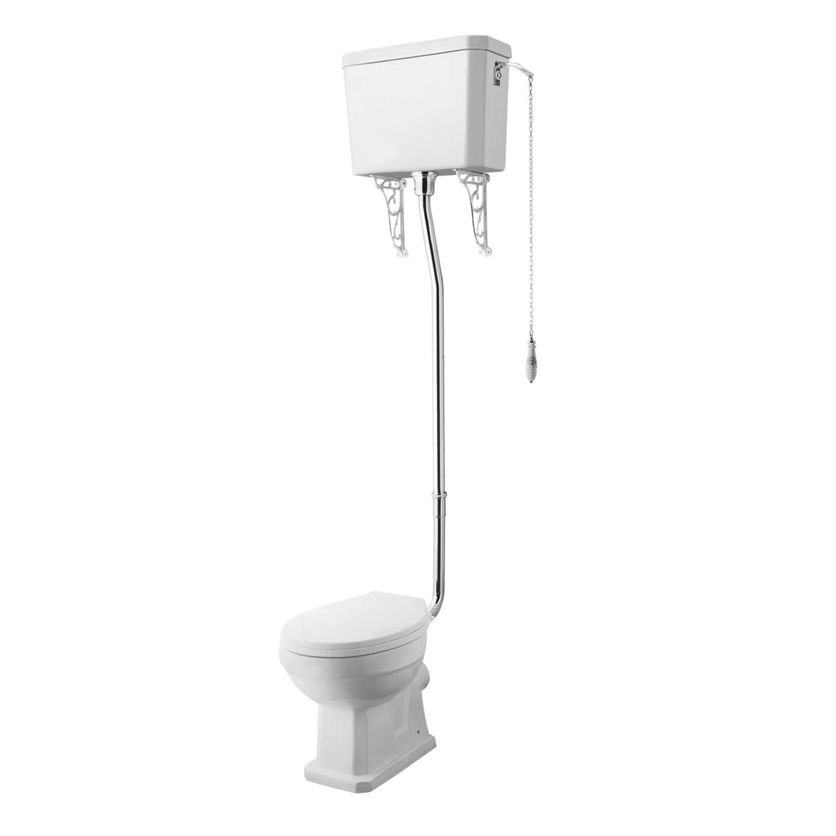 Nuie Carlton High Level Toilet With Cistern Lever & Pipe Kit ...